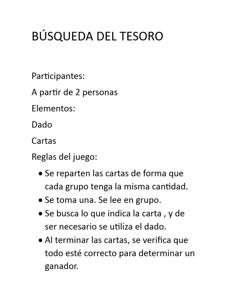 Búsqueda Del Tesoro | PDF