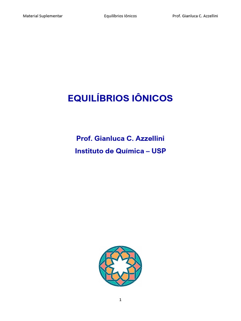 MSup Equilíbrios Iônicos V2 MATERIAL | PDF | Ácido | Ph