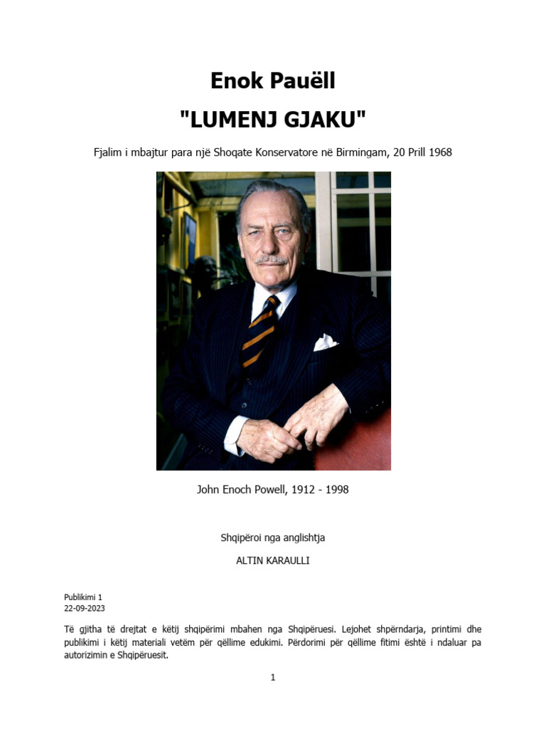 Enoch - Powell - Lumenj Gjaku | PDF