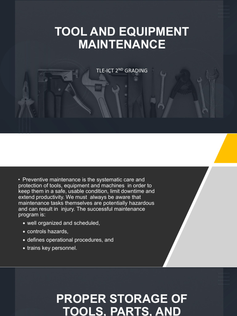 Tool and Equipment Maintenance | PDF