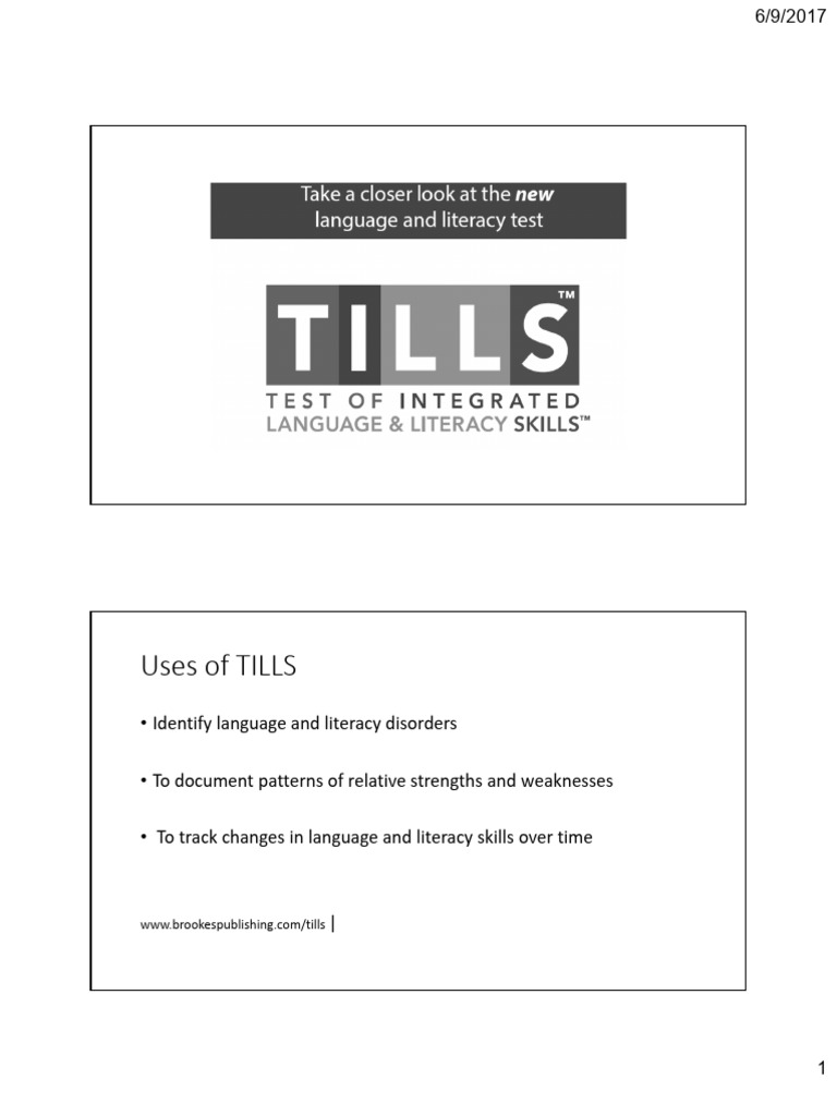 E Tills Slides 16 | PDF | Dyslexia | Literacy