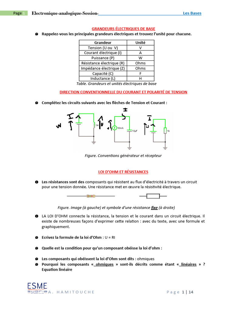 Loi d'Ohm et Résistances Électriques | PDF | Résistance (électricité ...