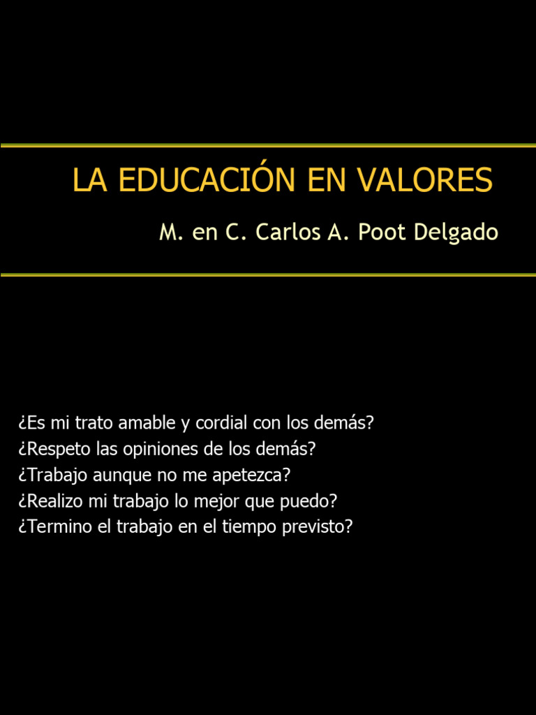 0.0 La Educacion en Valores | PDF | Aprendizaje | Cognición