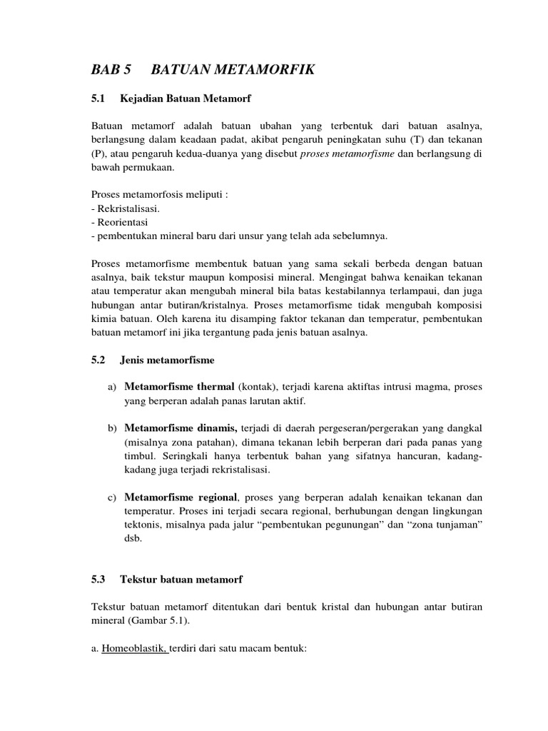 Jenis dan Proses Batuan Metamorfik | PDF | Ilmu Sosial | Sains & Matematika