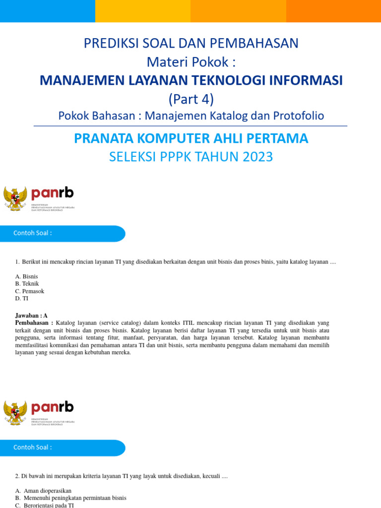 Layanan TI Manajemen Katalog Dan Portofolio | PDF