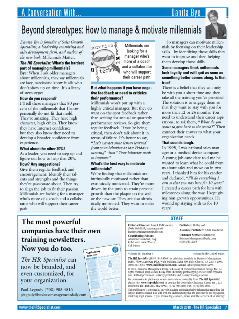 Sesión 26 How To Manage and Motivate Millennials - Revista HR ...