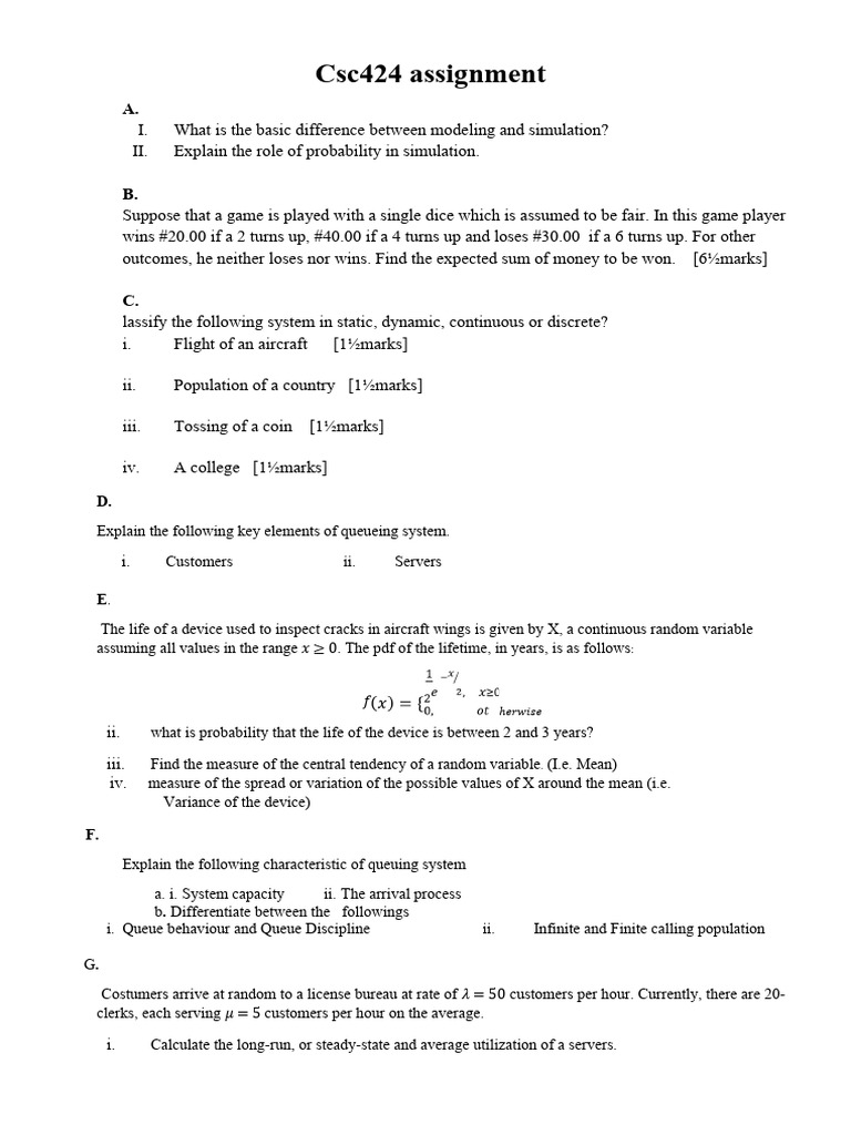 CSC 424 Question and Answer | PDF | Probability Distribution | Random Variable