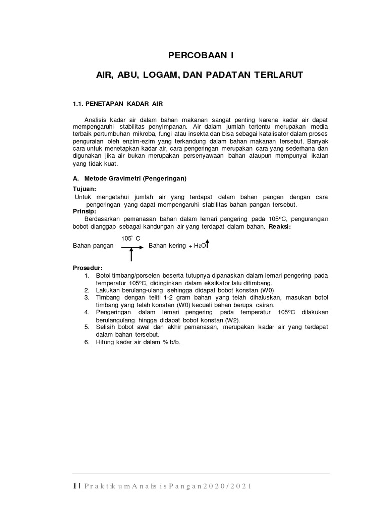 Modul Air, Pektin Serat, Protein | PDF