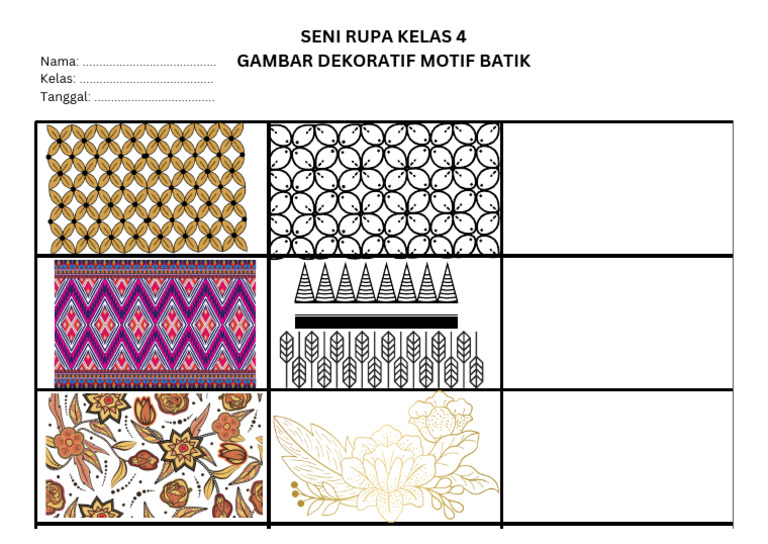 Seni Rupa Kelas 4 Gambar Dekoratif Motif Batik | PDF