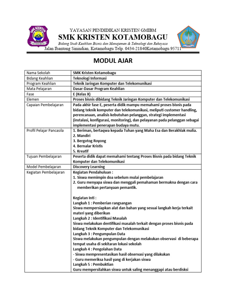 Modul Ajar SMK PK | PDF