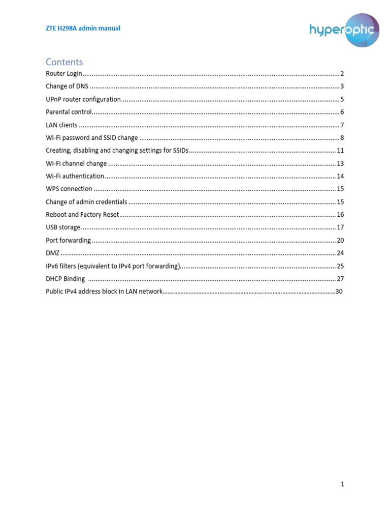 ZTE H298A User Manual | PDF | Port (Computer Networking) | I Pv6