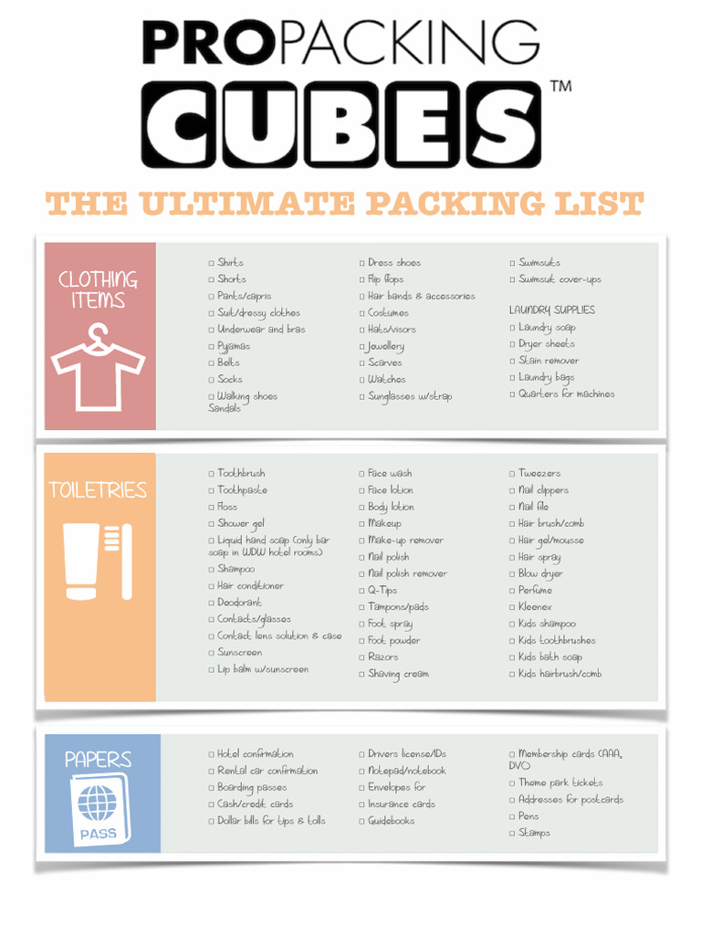 Pro Pack ULTIMATE Packing List | PDF