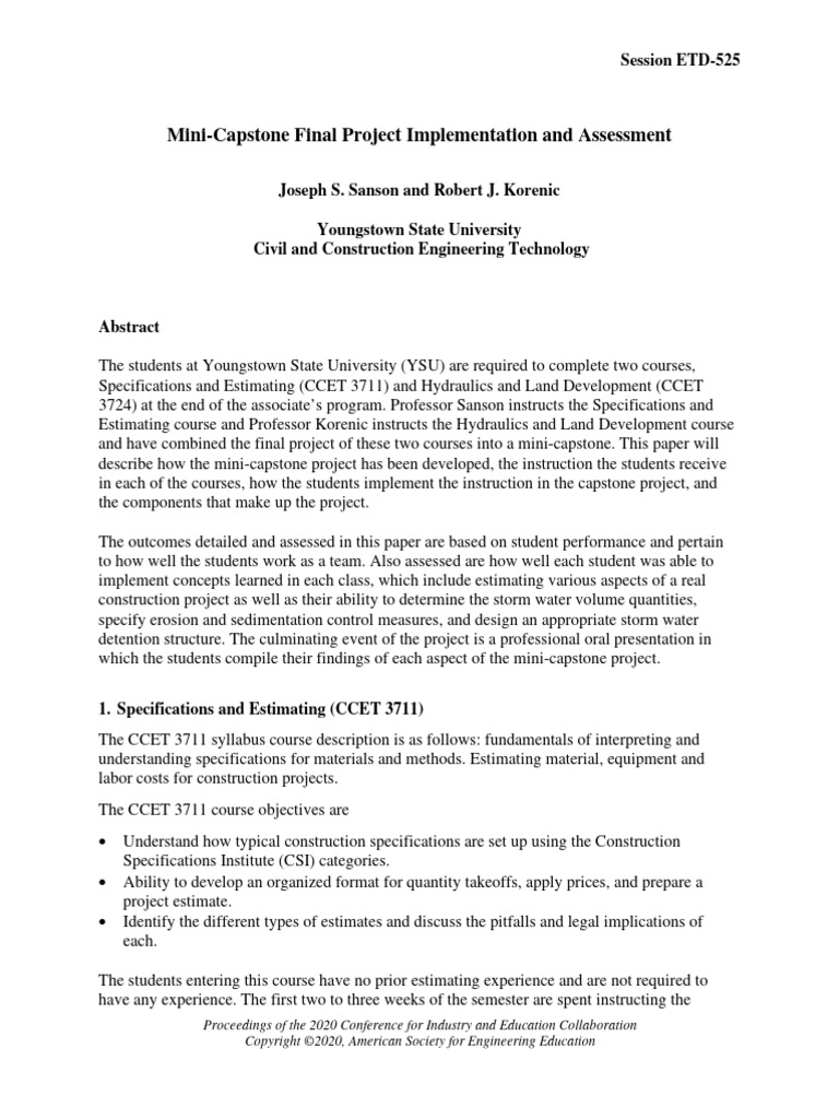 Mini Capstone Final Project Implementation and Assessment | PDF ...