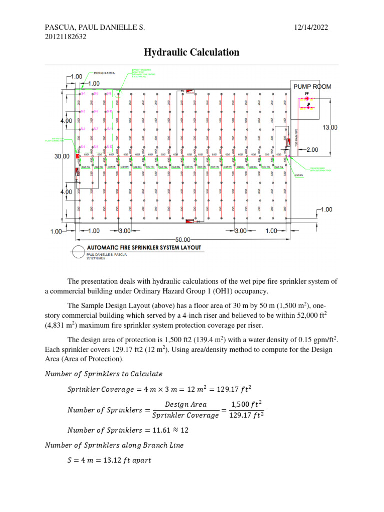 FINAL Hydraulic Calculation | PDF | Fire Sprinkler System | Pipe (Fluid Conveyance)