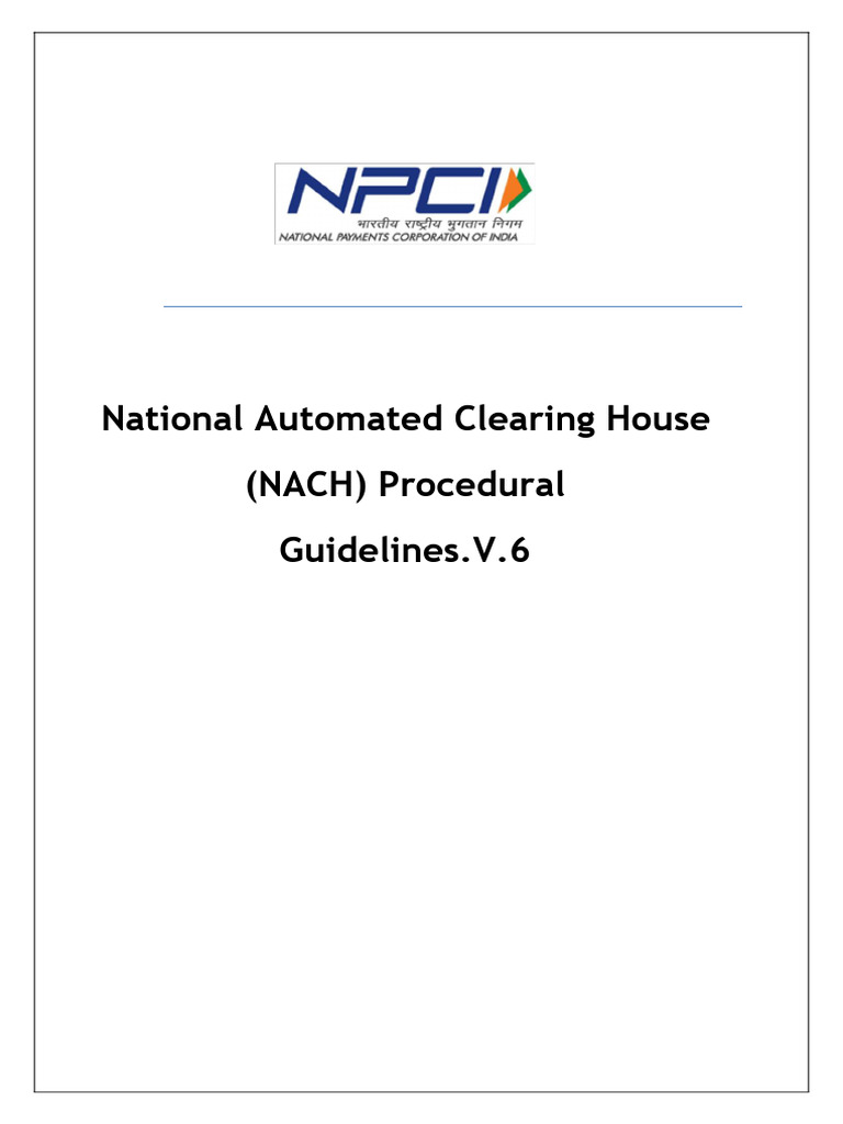 NACH Procedural Guidelines Overview | PDF | Financial Transaction ...