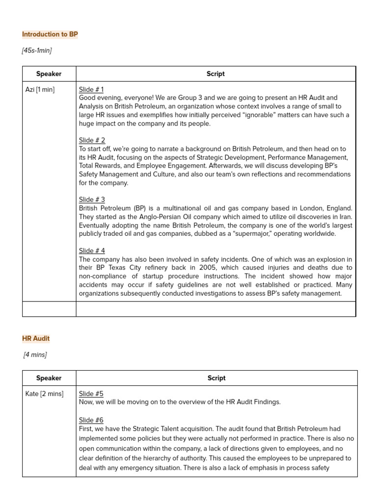 (LAS 111) Final Presentation Script PDF | PDF | Bp | Safety