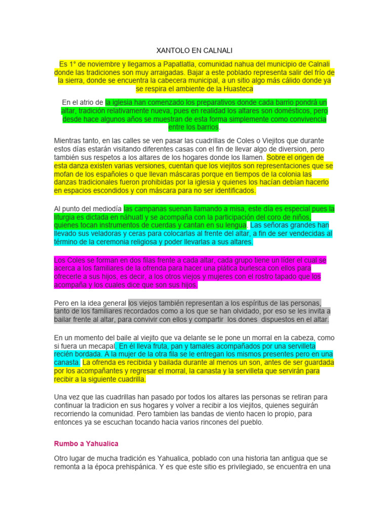Tradiciones de Xantolo en Calnali | PDF | Altar