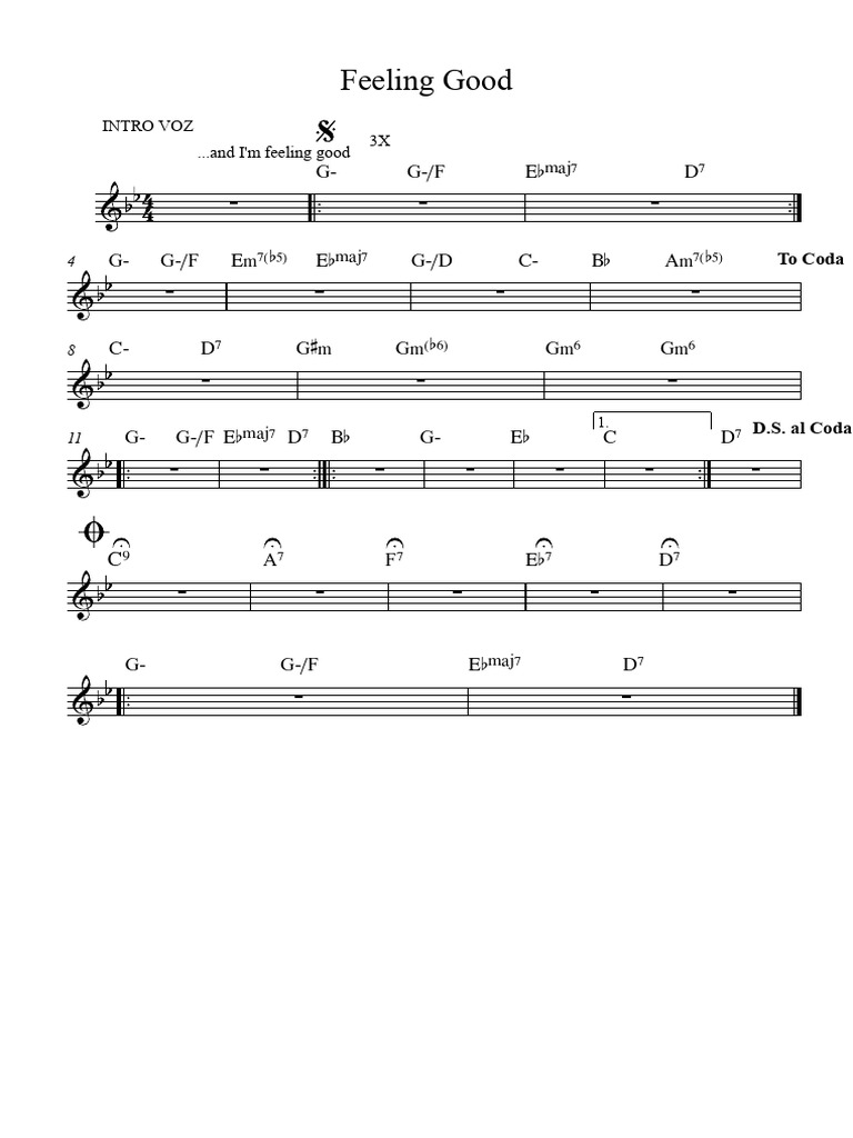 Partitura de "Feeling Good" | PDF