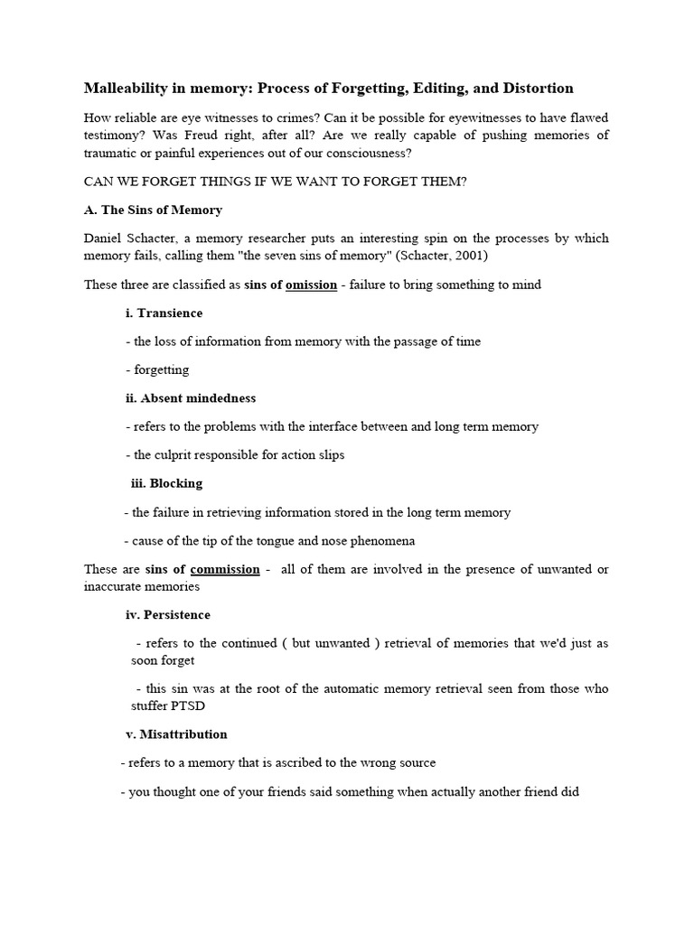 Malleability 1 | PDF | Memory | Mental Processes