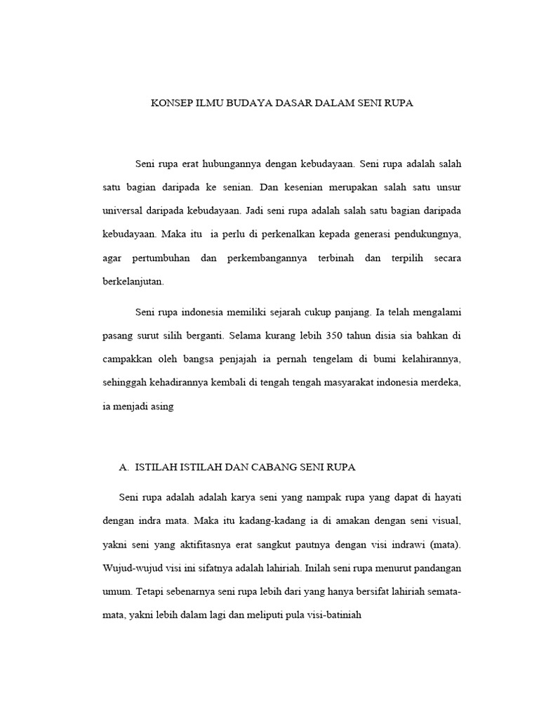 Konsep Ilmu Budaya Dasar Dalam Seni Rupa | PDF | Sejarah