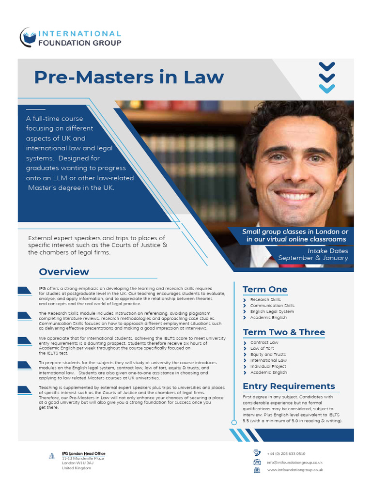 London Flyer Pre Masters in Law Ifg | PDF | International English ...