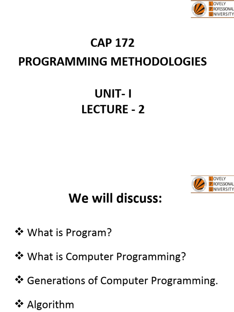 Unit 1lec - 2 | PDF | Computer Programming | Computer Program