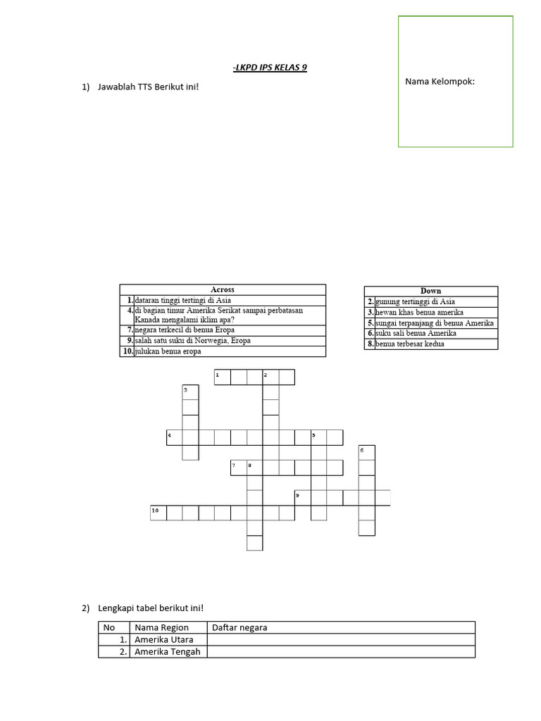 LKPD Ips Kelas 9 | PDF