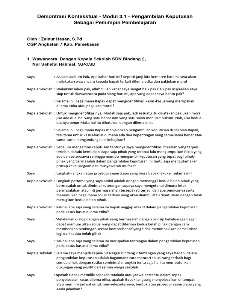 DK Modul 3.1 - Zainur Hasan, S.PD | PDF