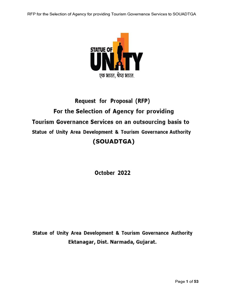 SOU RFP Draft TourismGov 20221029 1 | PDF | Request For Proposal | Business