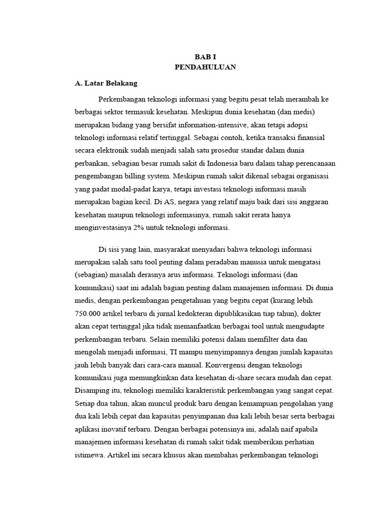 Bab I Pendahuluan A. Latar Belakang | PDF