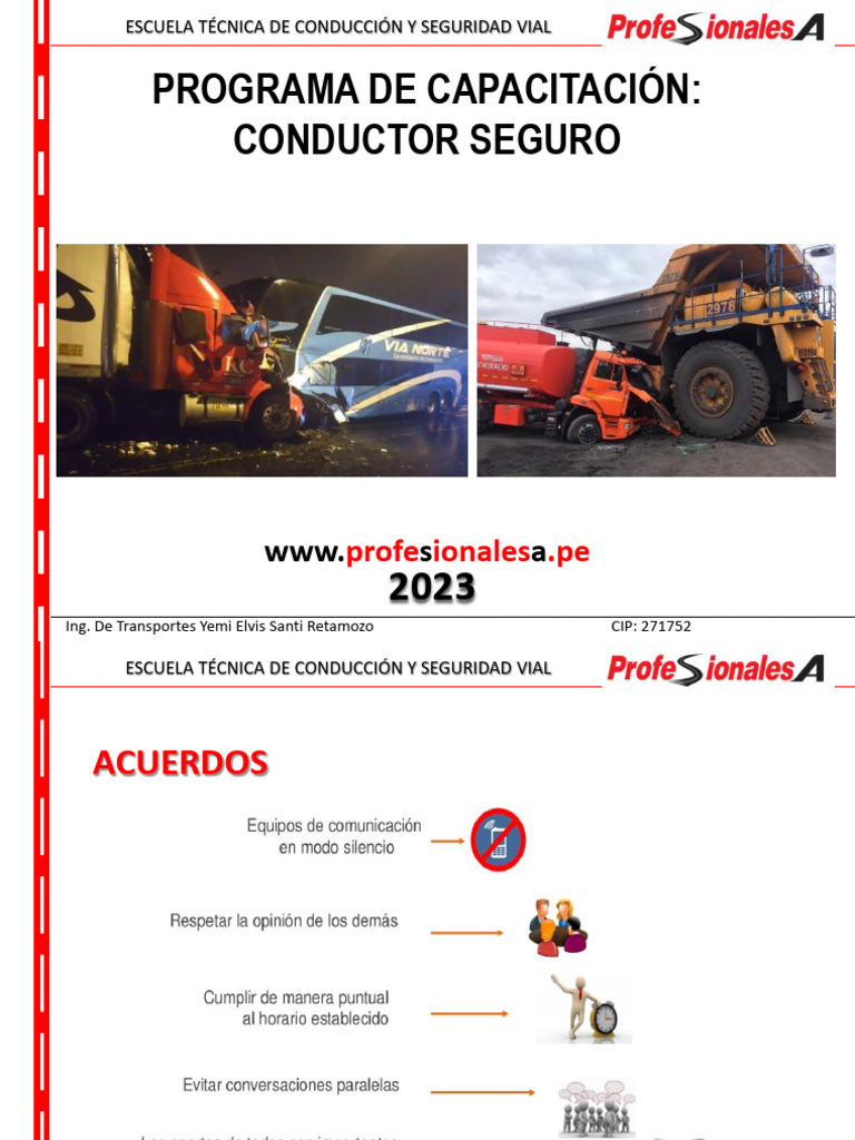 Programa Conductor Seguro 2023 | PDF | Seguridad vial | Intención ...