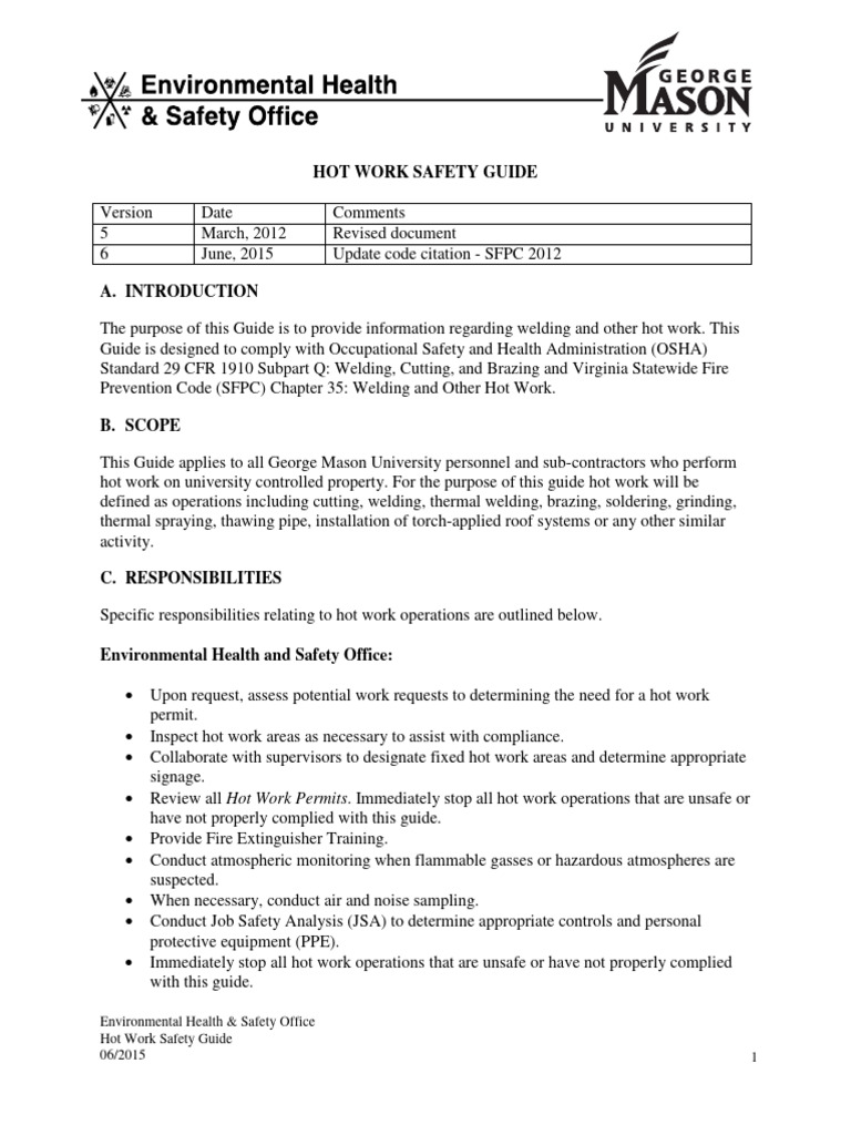 Hot Work Safety Guide | PDF | Welding | Construction