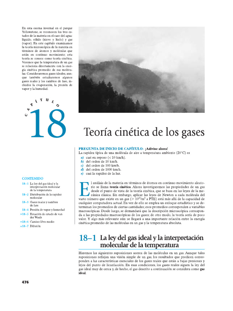 Capítulo 18 Teoría Cinética de Los Gases | PDF