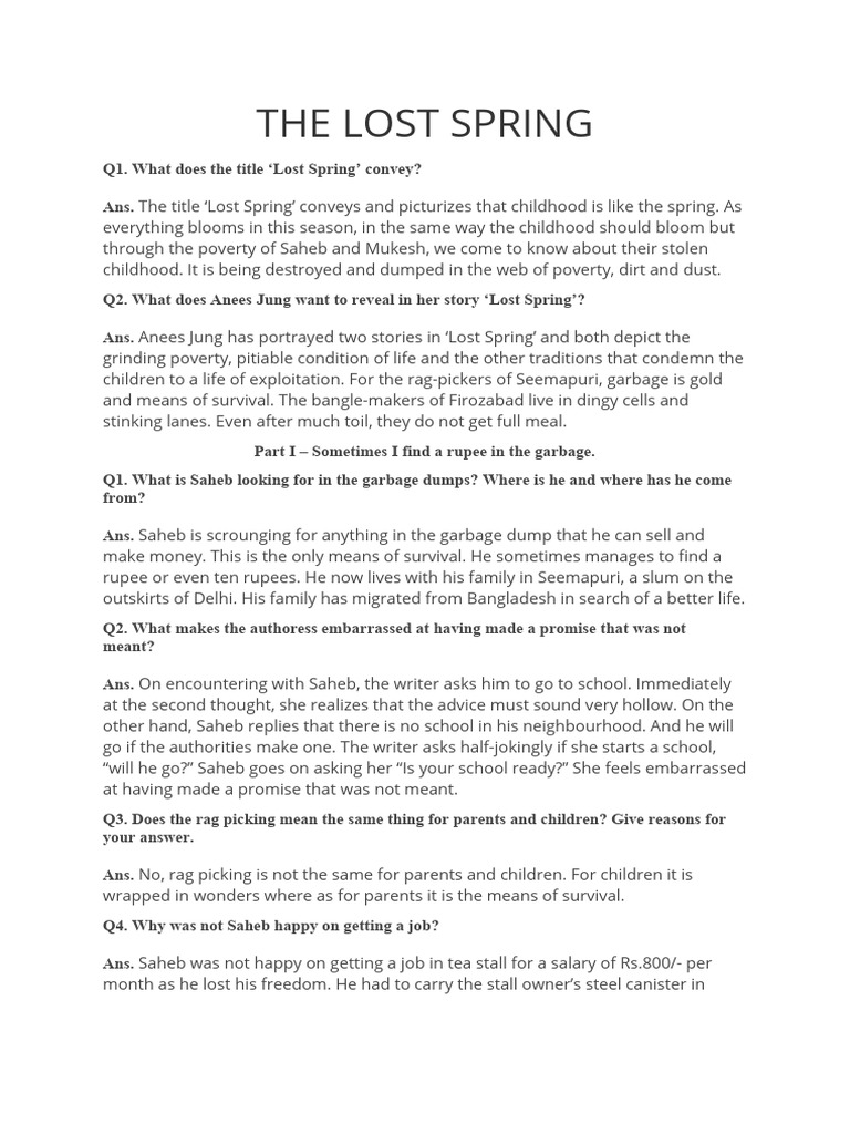 The Lost Spring | PDF