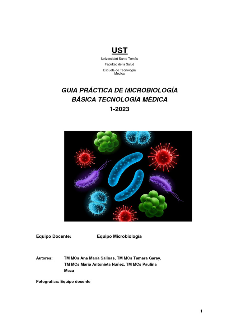 Guía Micro Básica Laboratorio 2023 - UST | PDF | Laboratorios | Lavado de manos