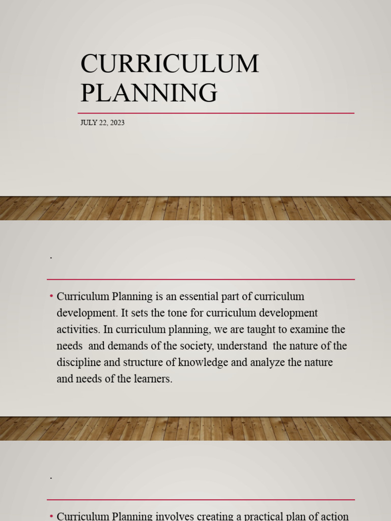Curriculum Planning and Development Overview | PDF | Curriculum | Learning