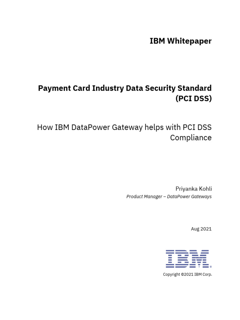 PCI DSS Compliance For DataPower | PDF | Payment Card Industry Data ...