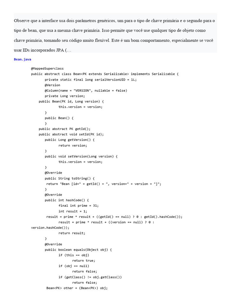 Estrutura DAO Genérica Simples para Java | PDF | Computer Programming ...