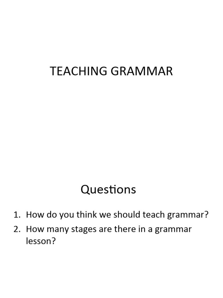 Teaching Grammar | PDF | Learning | Grammar