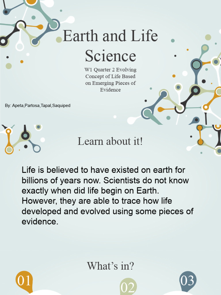 Earth and Life Concept of Life Group 1 | PDF | Life | Cell (Biology)