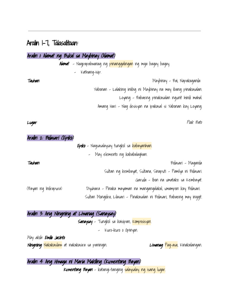 Filipino Notes | PDF