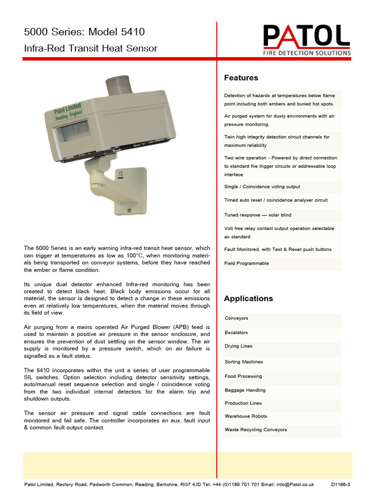 Infosheet Ir Heat Sensor D1186-3 | PDF | Power Supply | Sensor