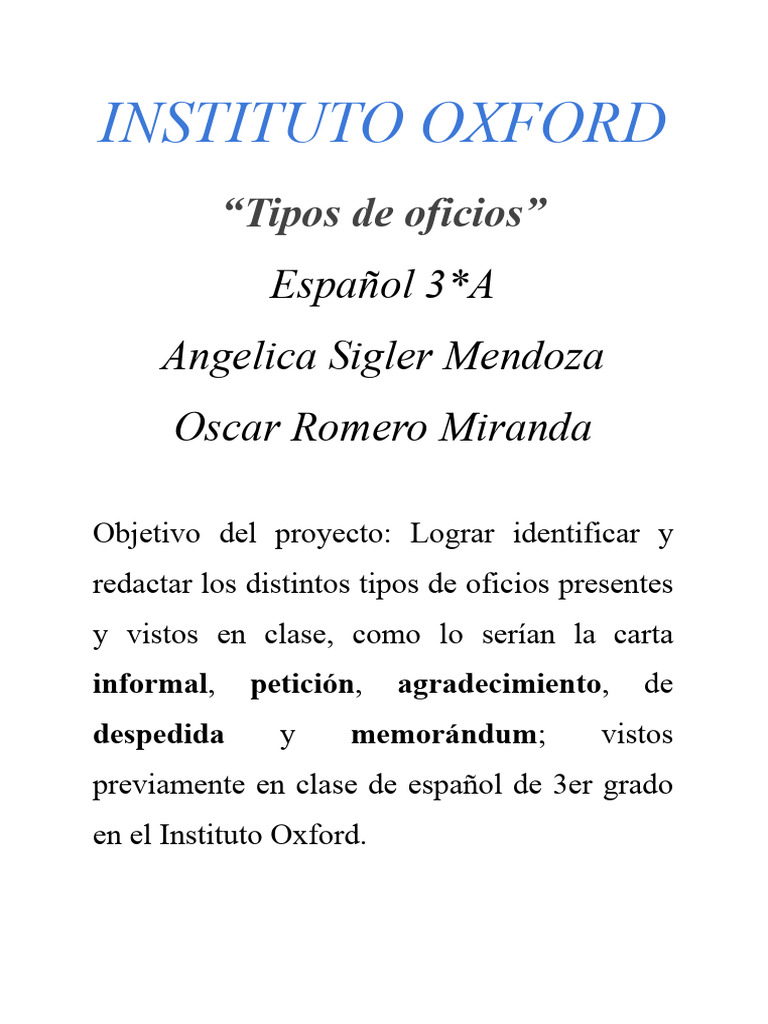 TIPOS DE OFICIO | PDF