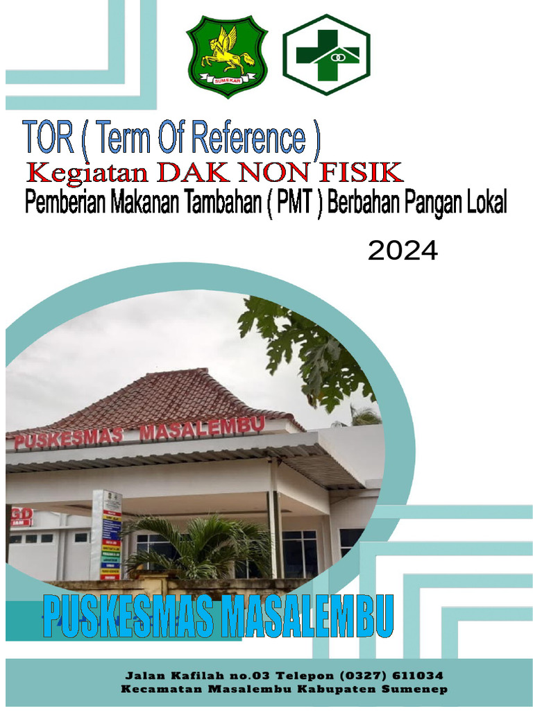 Tor PKM Masalembu - Dak Non Fisik Bok Puskesmas 2024 PMT | PDF