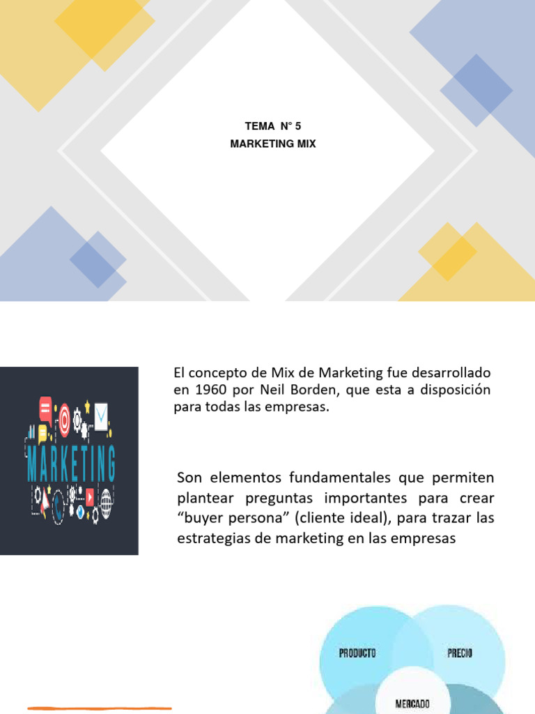 TEMA #5 A - Marketing Mix | Descargar gratis PDF | Marketing | Producto (Negocio)