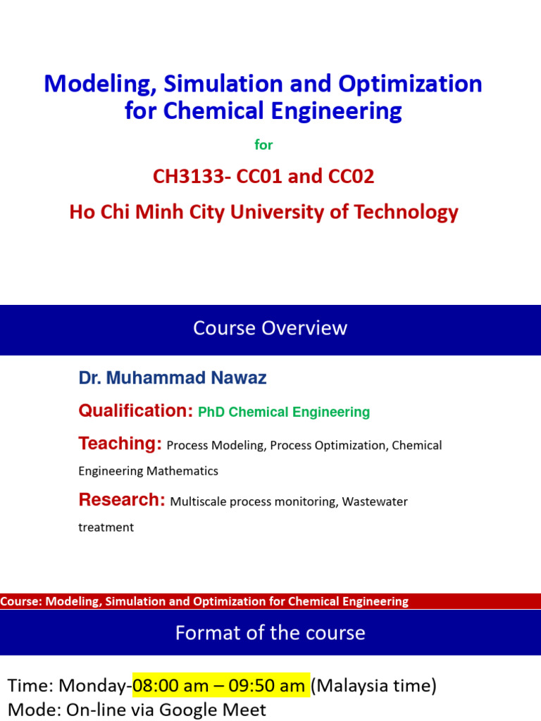 Lecture 1 (Course Overview and Introduction of Modeling) | PDF | Equations | Differential Equations