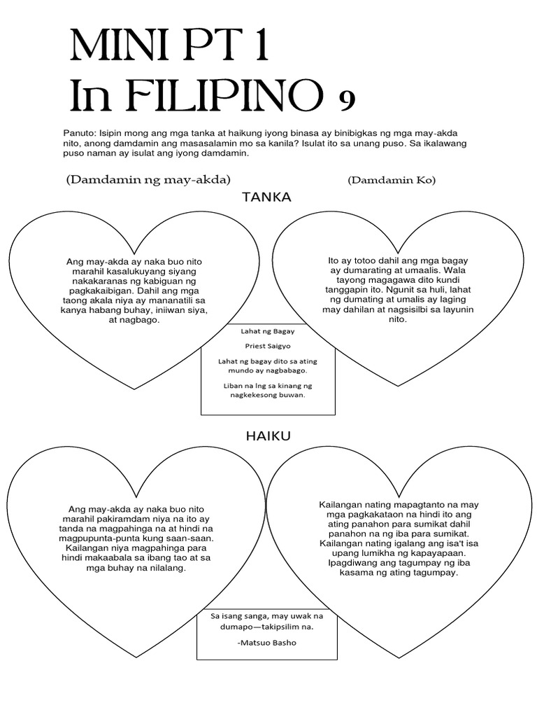 Mini Pt 1 in Filipino 9 | PDF