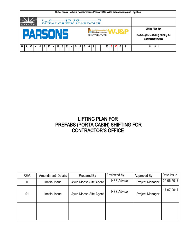 Lifting Plan | PDF | Crane (Machine) | Truck