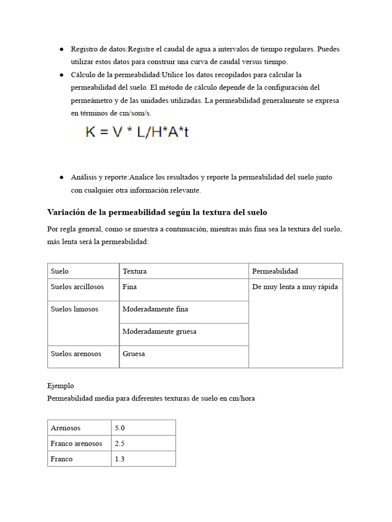 Permeabilidad Del Suelo | PDF | Permeabilidad (Ciencias de la Tierra ...