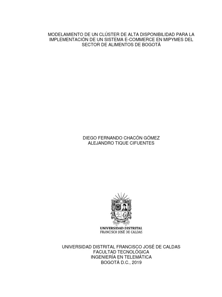 Modelamiento de Un Clúster de Alta Disponibilidad para La ... Modelamiento de Un Clúster de Alta Disponibilidad para La ...